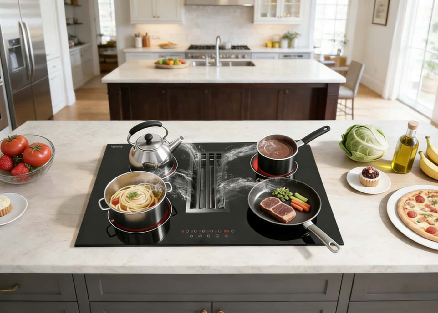 Downdraft Cooktop for Island Kitchens | Ductless & Modern Ventilation