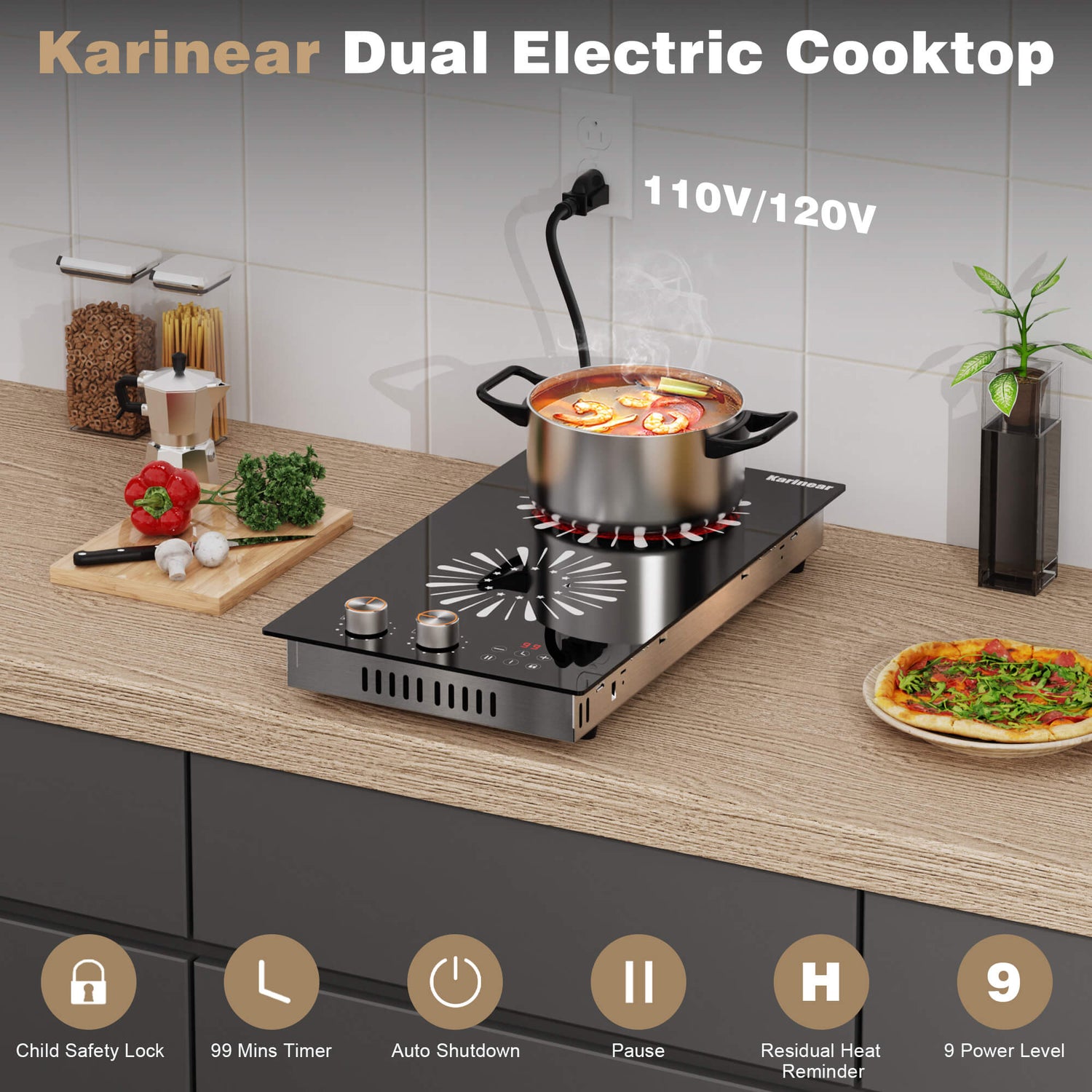 Karinear 12 Inch 2 Burners Countertop & Built-in Electric Stove