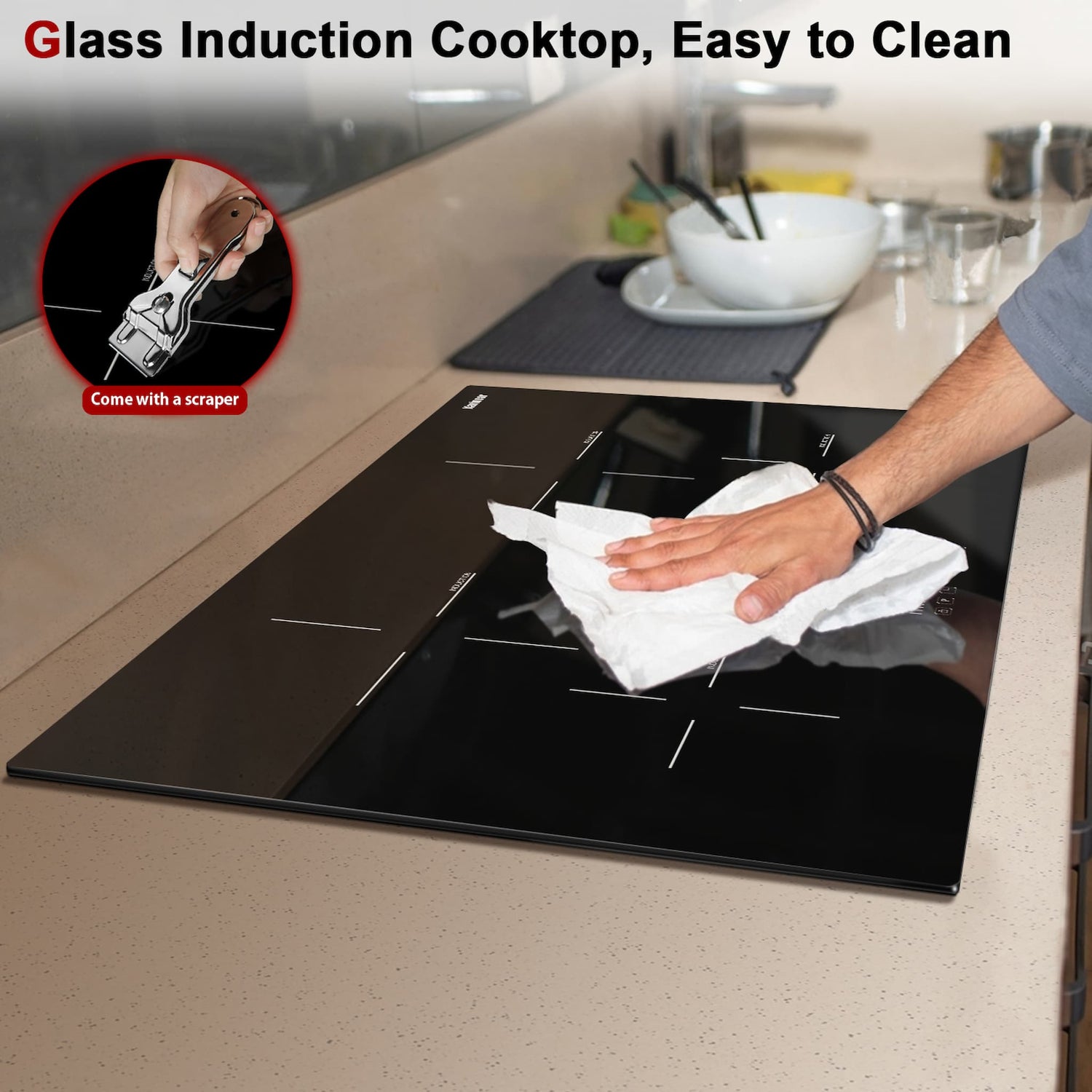 Karinear 30 Inch 4 Burner Drop-in Induction Cooktop