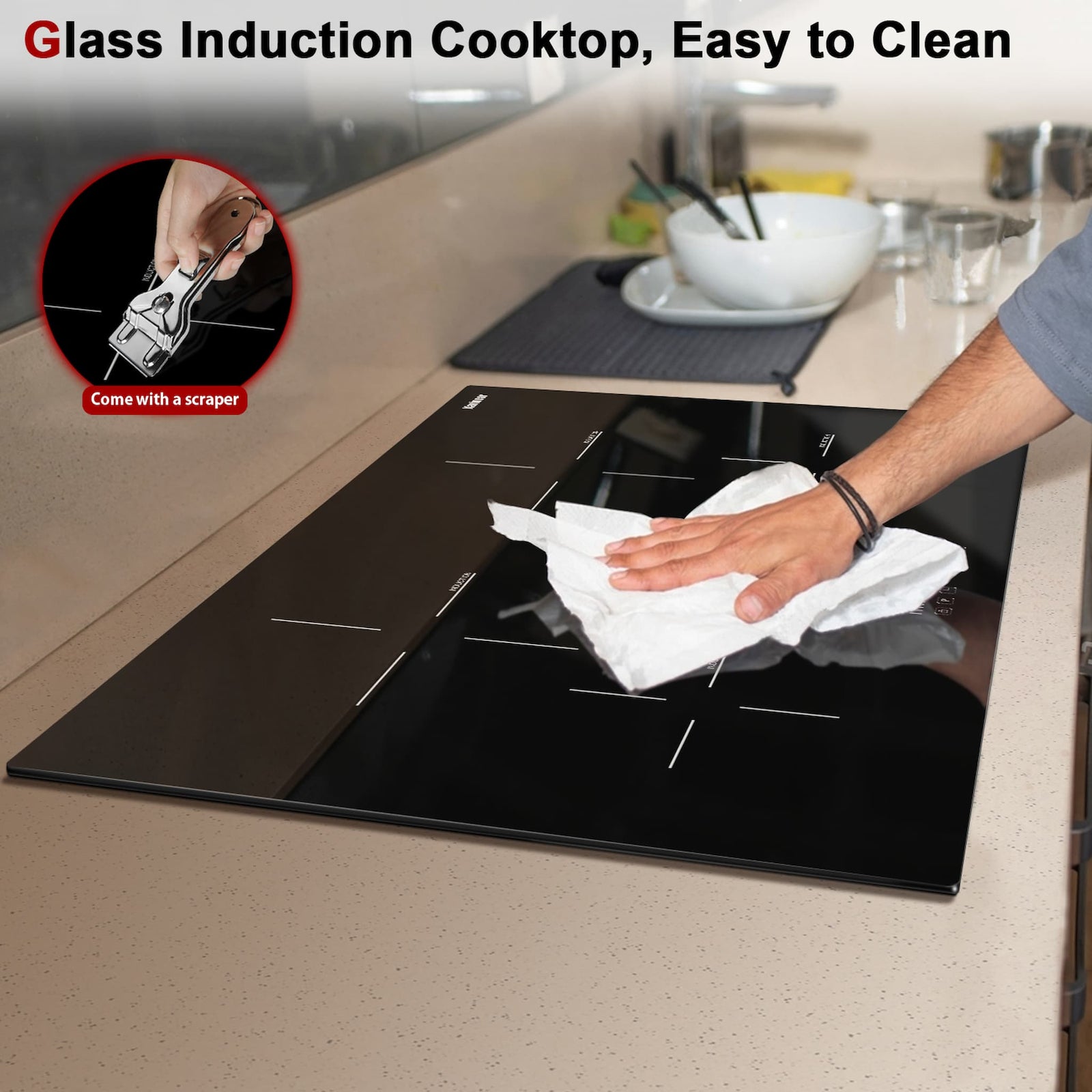 Karinear 30 Inch 4 Burner Drop-in Induction Cooktop