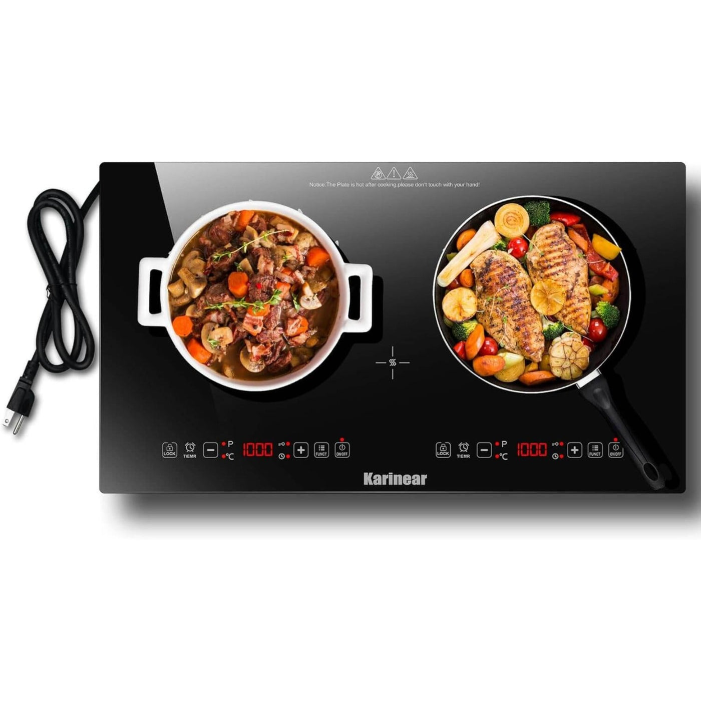 Karinear 24 Inch 2 Burner Portable Electric Stove - Sensor Touch Control