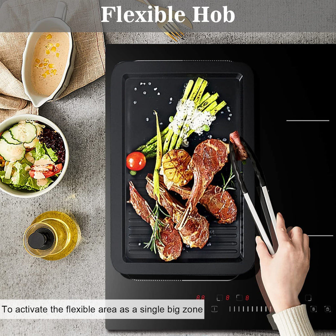 Karinear 24 Inch 4 Burner 7400W Built In Induction Cooktop