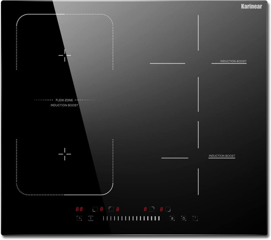 Karinear 24 Inch 4 Burner 7400W Built In Induction Cooktop