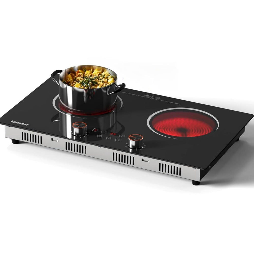 Karinear 24 Inch 2 Burner Electric Hot Plate With Knob Control & Senso